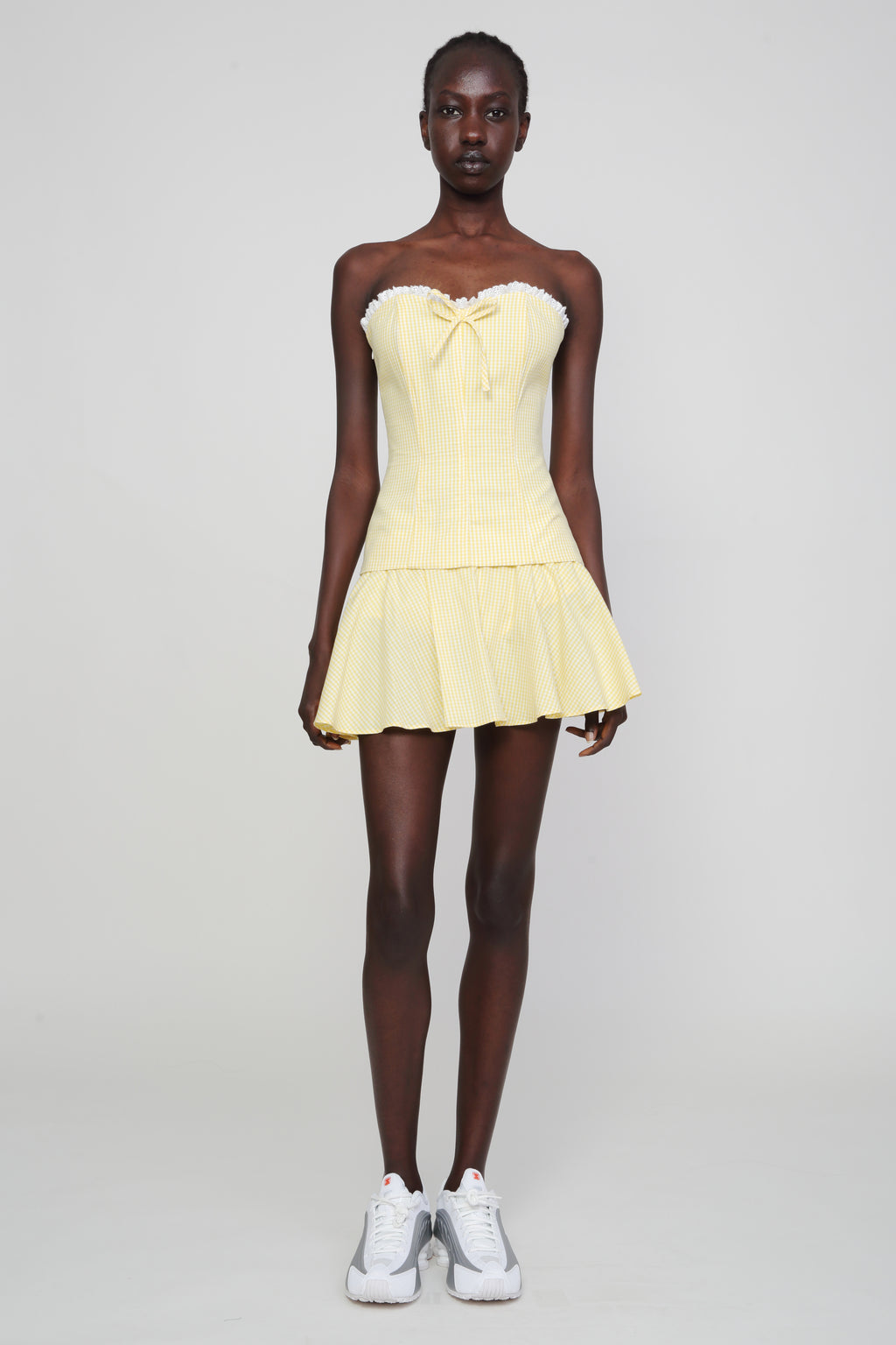 Pastel Yellow Gingham Bustier – Kim Shui Studio