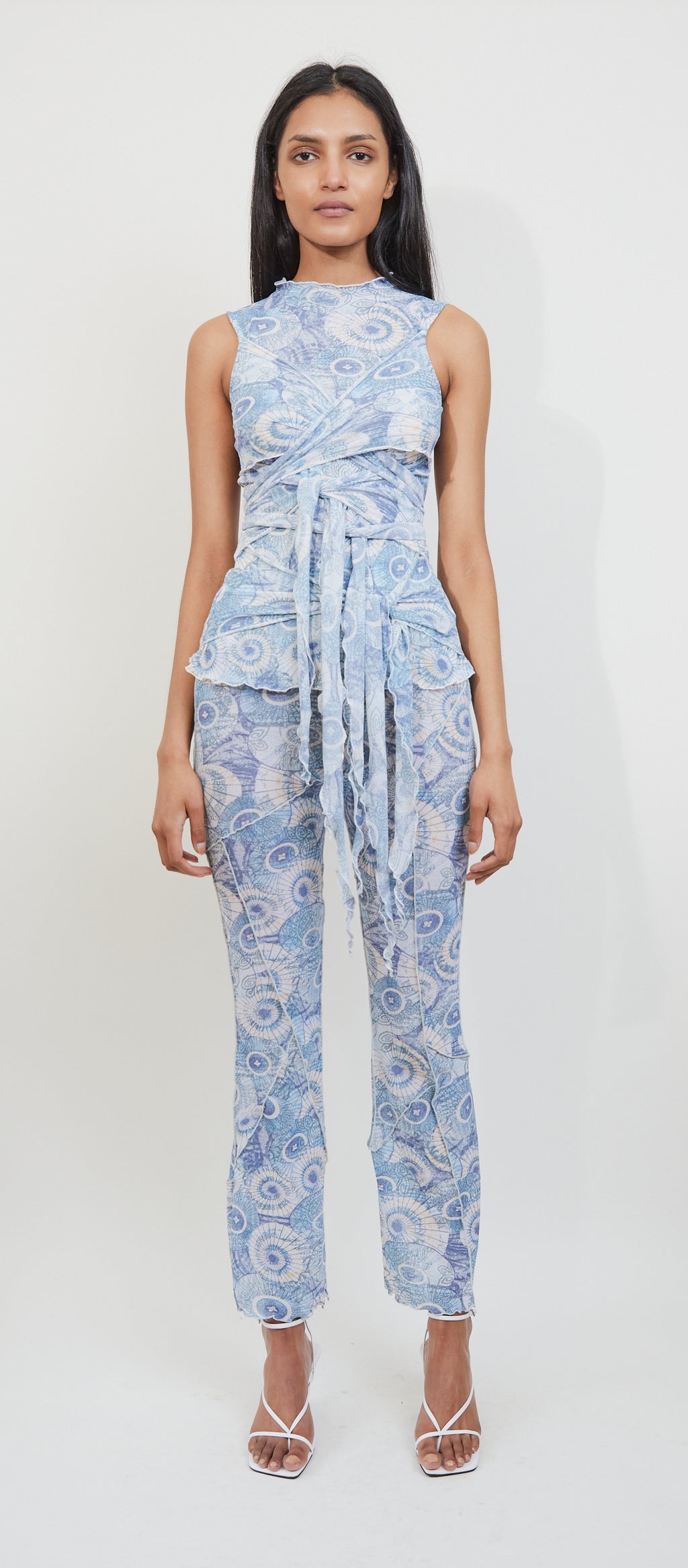 Blue Shell Print Tie Top – Kim Shui Studio