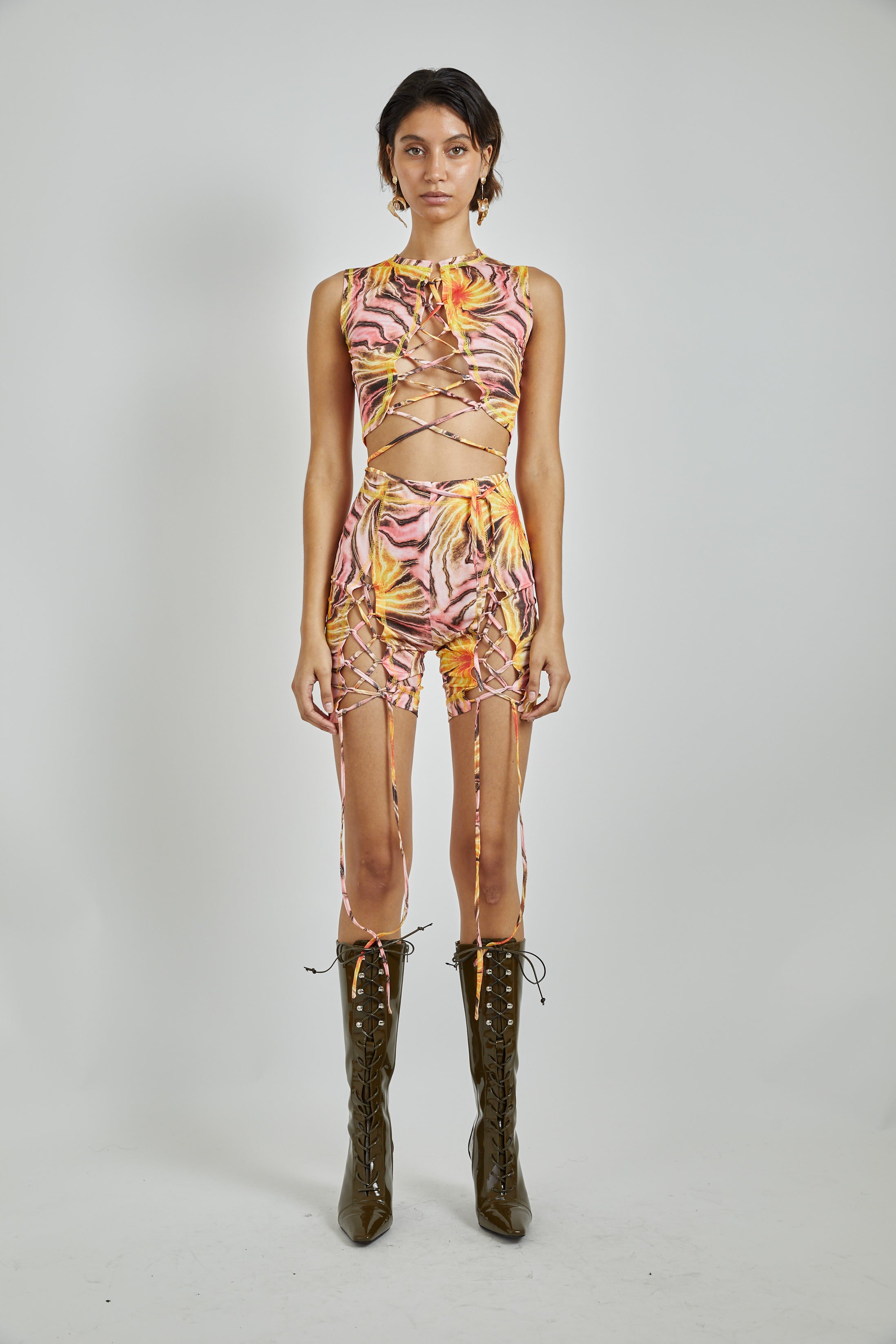 Tropic Lace Up Bike Shorts – Kim Shui Studio