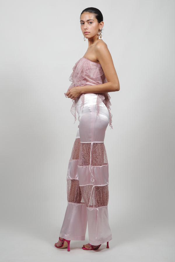 Pink Lace Insert Pant – Kim Shui Studio